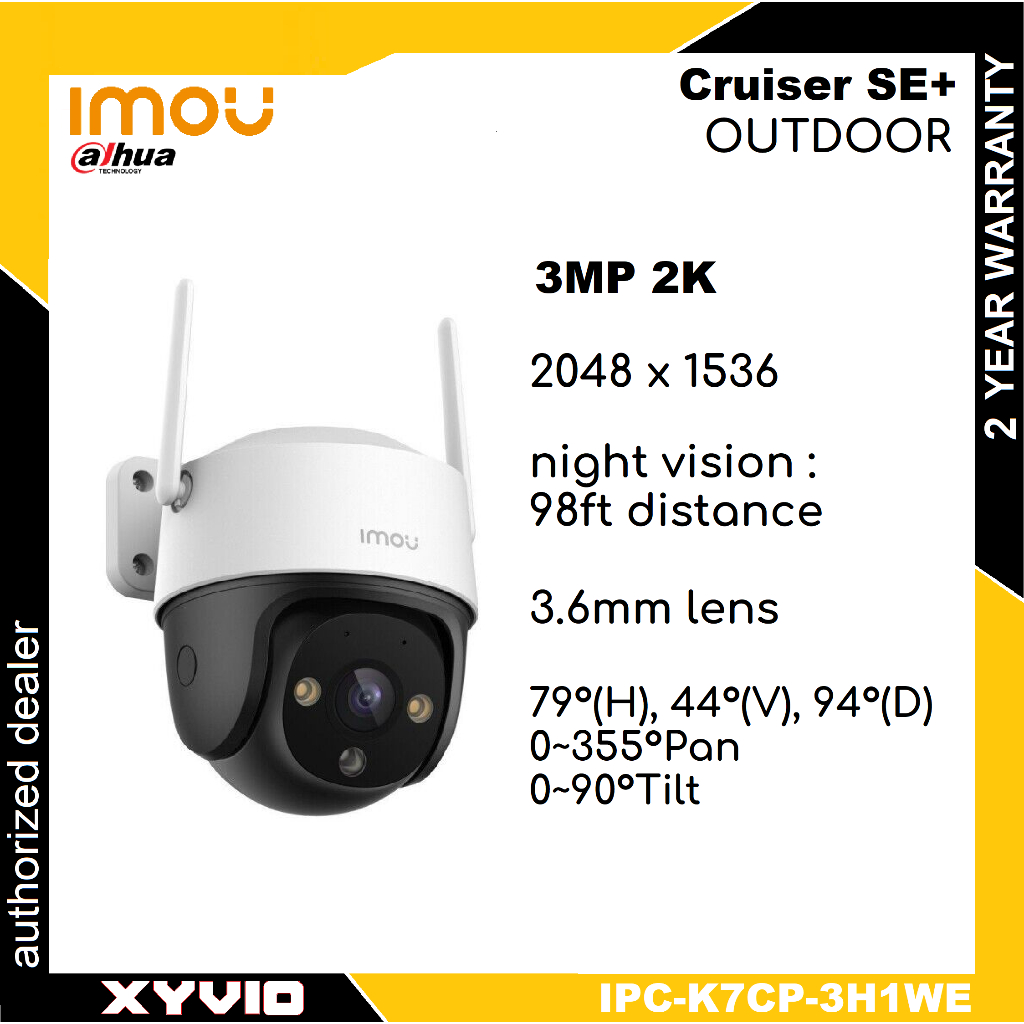 NEW LAUNCH!! IMOU Dahua Cruiser SE+ 3MP Pan/Tilt 360 degree Color Night ...