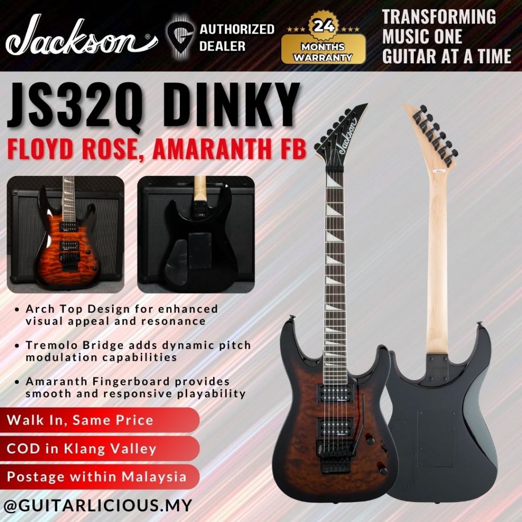 JACKSON JS Series Dinky Arch Top JS32Q DKA Electric Guitar with TREMOLO ...