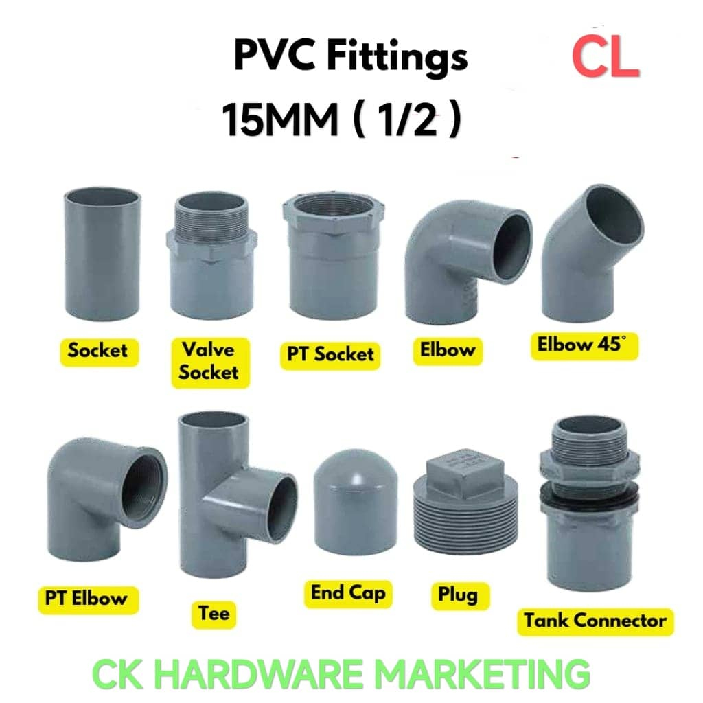 15mm (1/2") CL PVC Fittings Connector Grey PVC Elbow 1/2" PVC Piping Connector For House ...