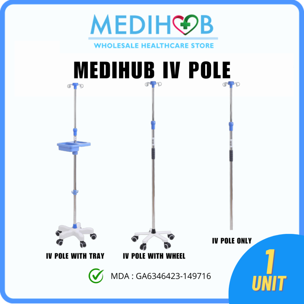 [MDA APPROVED] MEDIHUB Drip Pole, Drip Pole Stand, drip stand, drip ...
