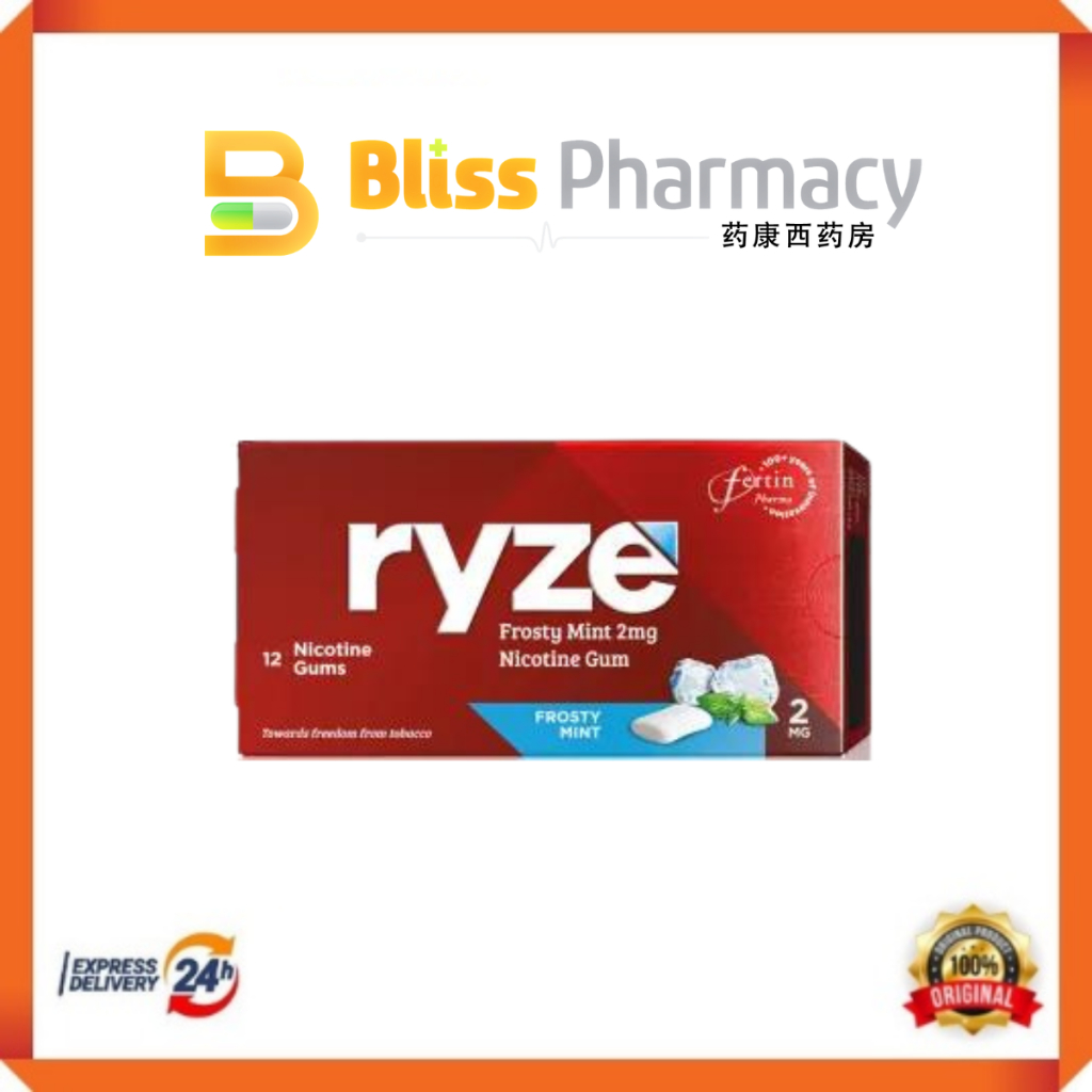 RYZE Quit Smoking Gum Frosty Mint 2mg 12's | Shopee Malaysia