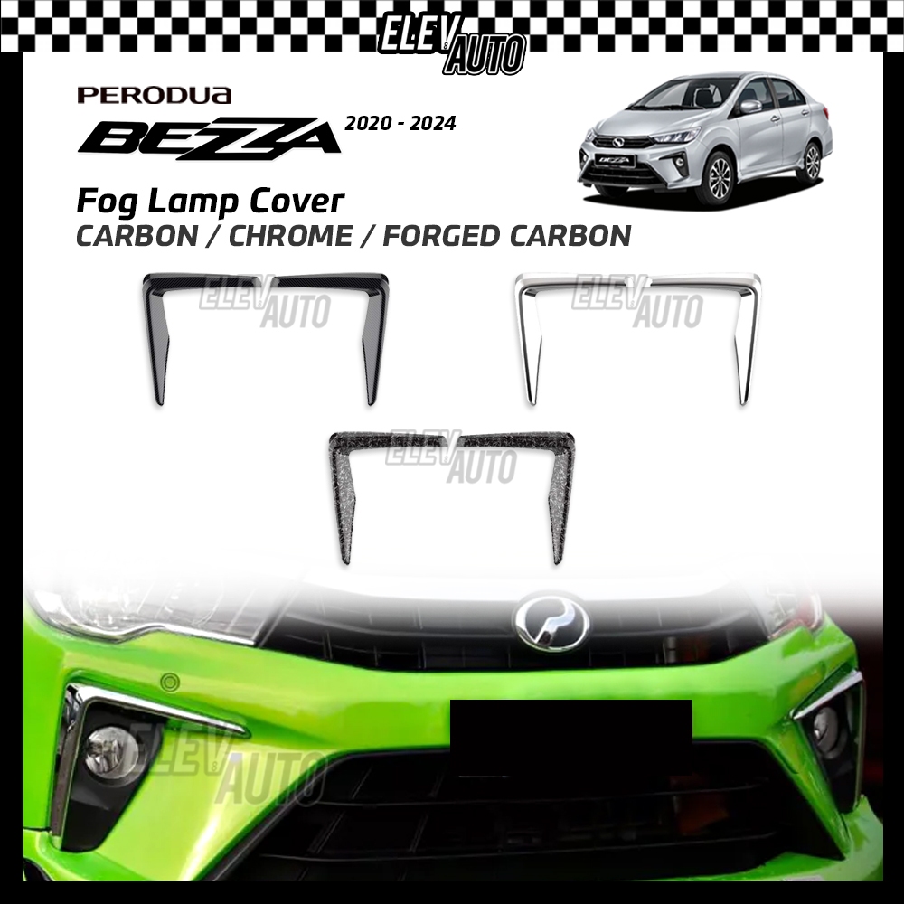 Perodua Bezza 2020-2024 Front Fog Lamp Cover Trim Carbon Fiber Chrome ...