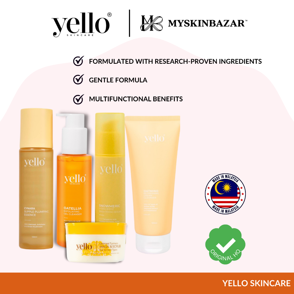 Yello Oatmeal Turmeric Mask OTMS Oatellia Oatmino Snowmeric Brightening ...