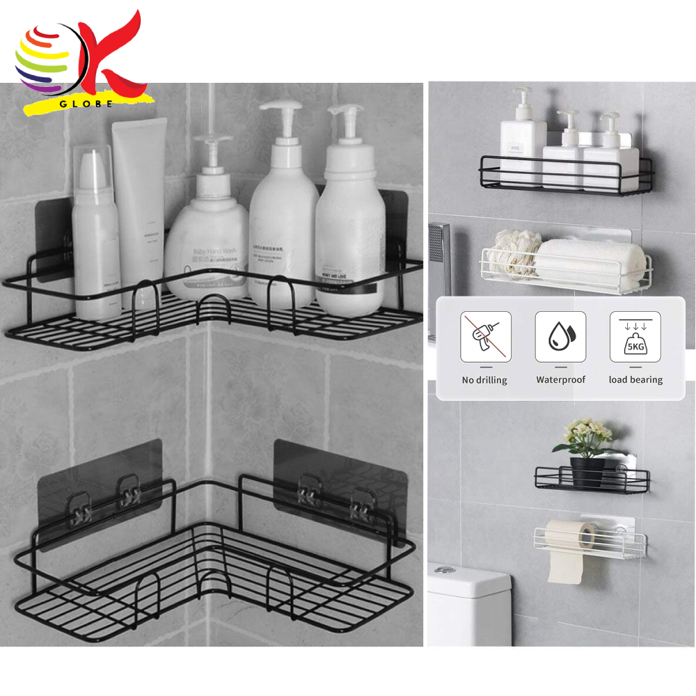 BATHROOM CORNER STORAGE RACK FREE OF PUNCH KITCHEN TOILET SINK WALL ...