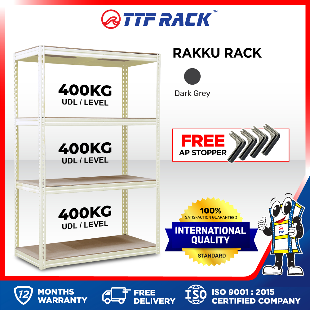 TTF Rack™ Rakku Rack 4 Levels Beige/ 4 Tier Beige Boltless Rack Shelf ...