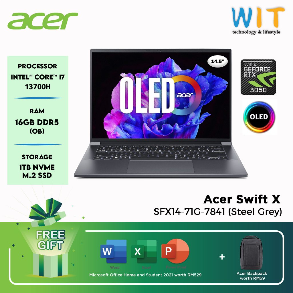 Acer Swift X SFX14-71G-7841 /Intel Core i7-13700H /16GB RAM /1TB SSD ...