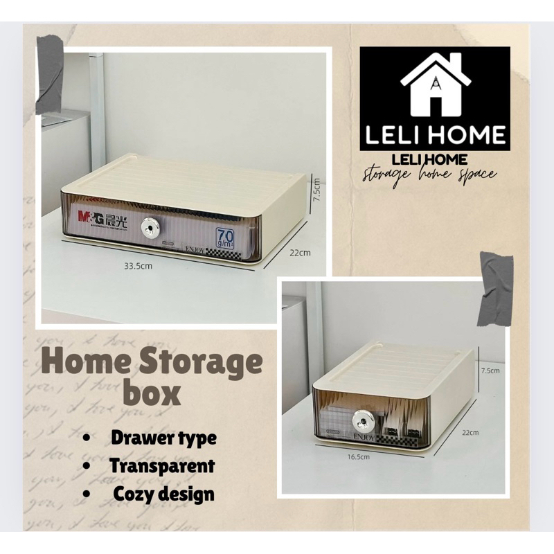 Storage Box Design Cozy Semi-Transparent Drawer-type Reka Bentuk Kotak ...