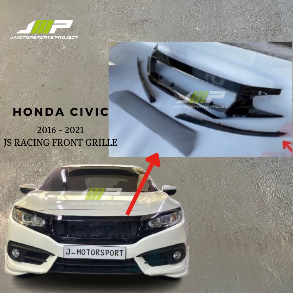 Honda Civic Fc 2016 - 2020 Front Grille Js racing/ Type R/ Si/ Facelift ...