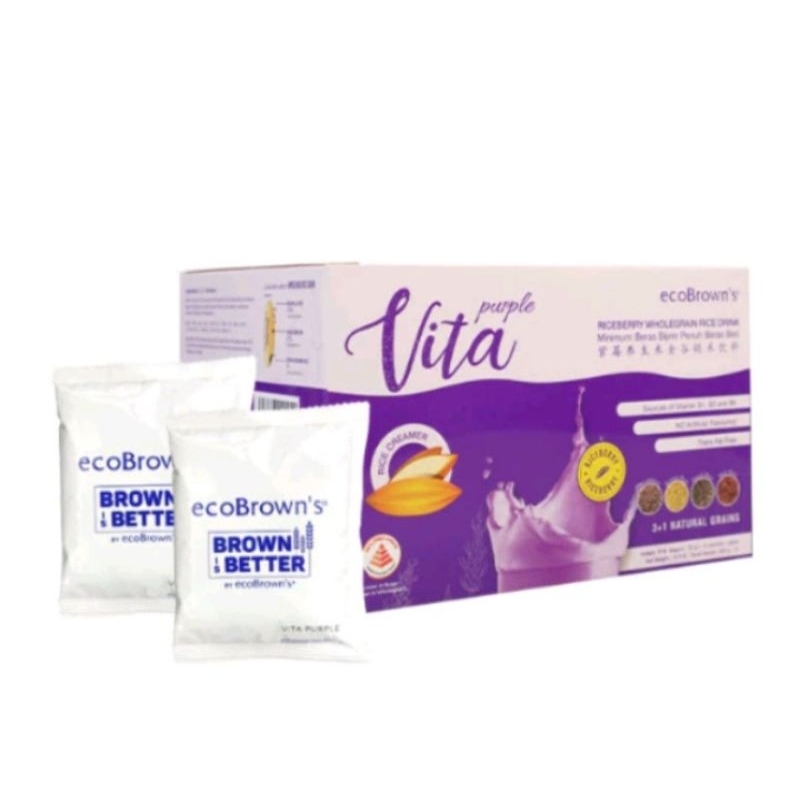 ecoBrown's Vita Wholegrain Rice Drink (Original/ Chocolate/ Purple Riceberry)(30g/35g X 10's ...