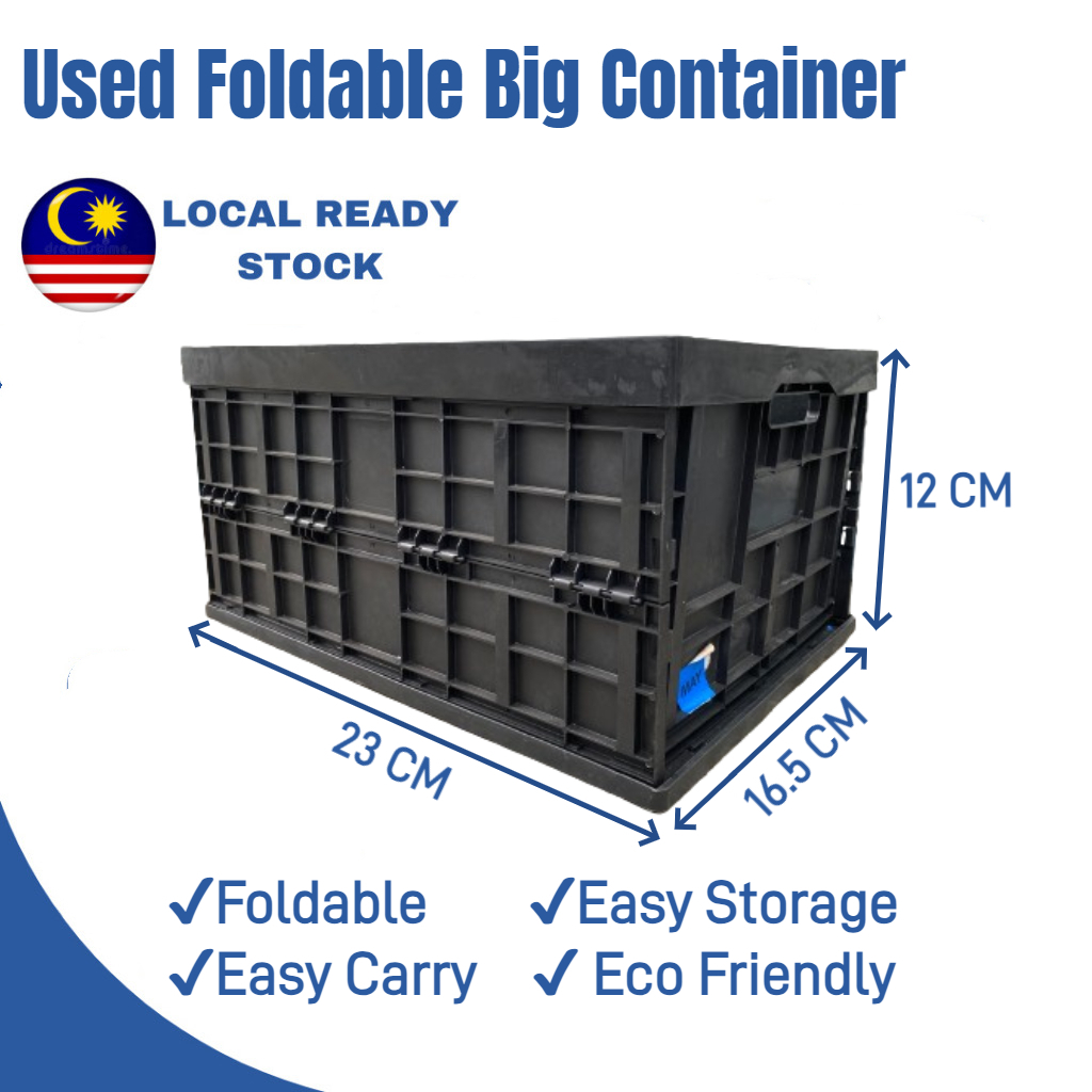 Used Ready Stock Polypropylene Kontena Multifunction Foldable Storage ...