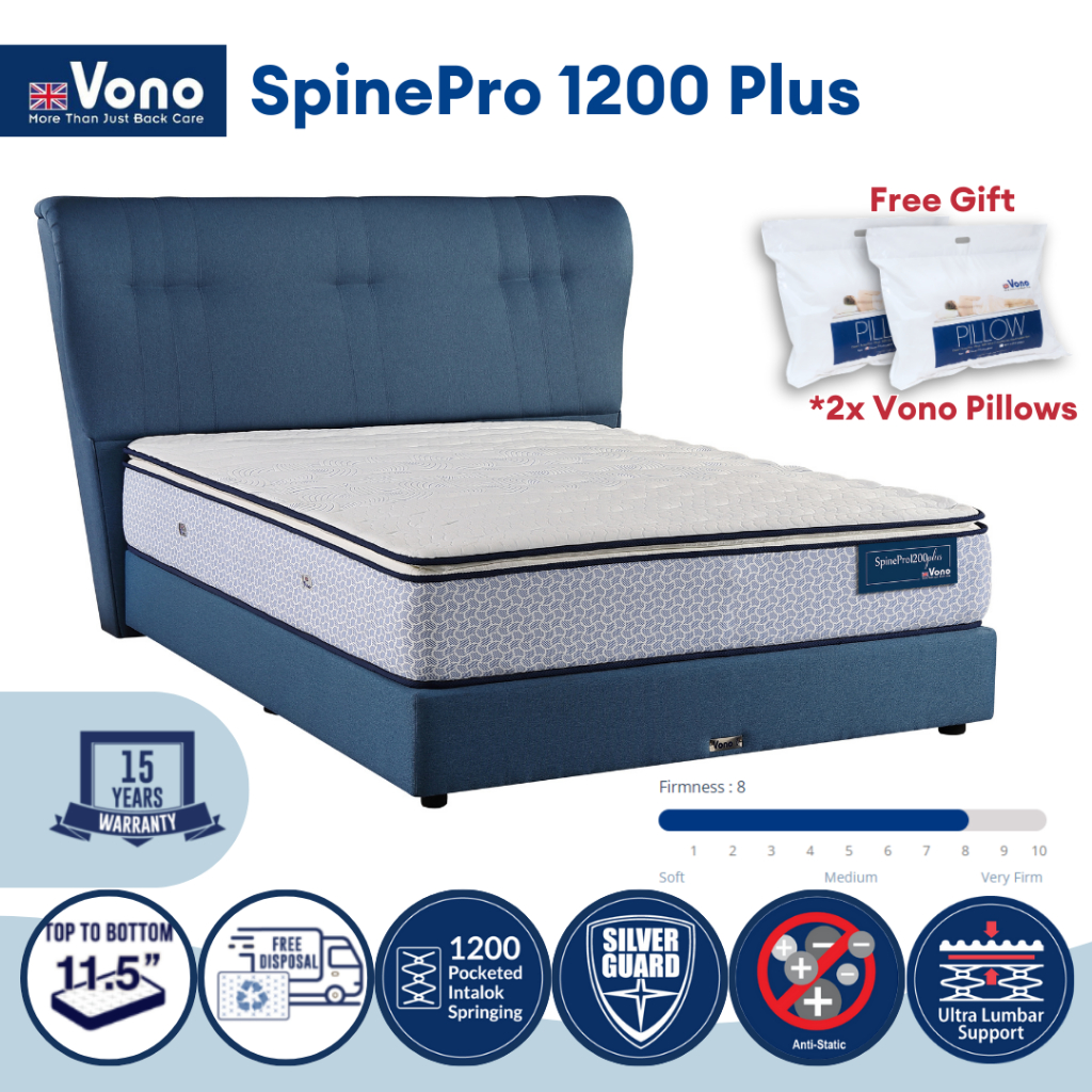 Vono SpinePro 1200 Plus Mattress (Tilam Vono) | 15 years Warranty ...
