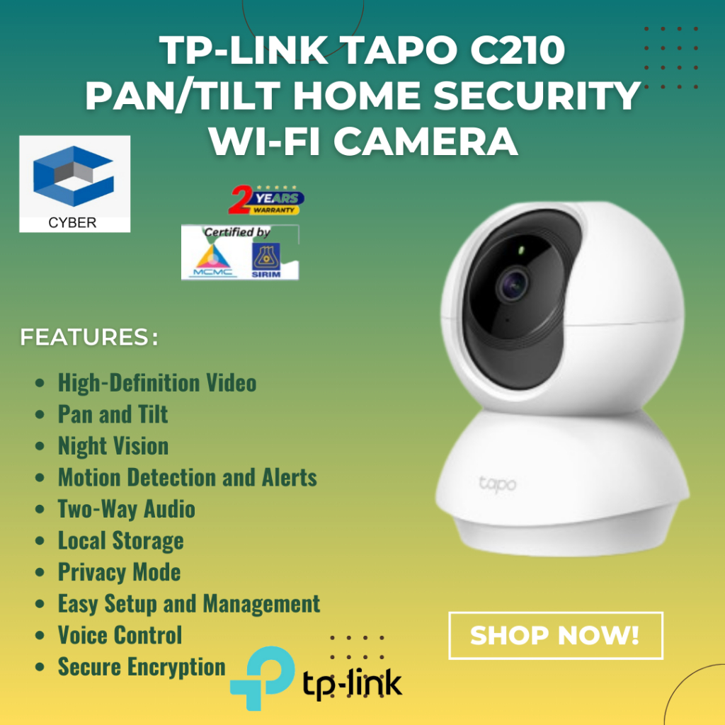 TP-LINK Tapo C210 Pan/Tilt Home Security Wi-Fi Camera | Shopee Malaysia