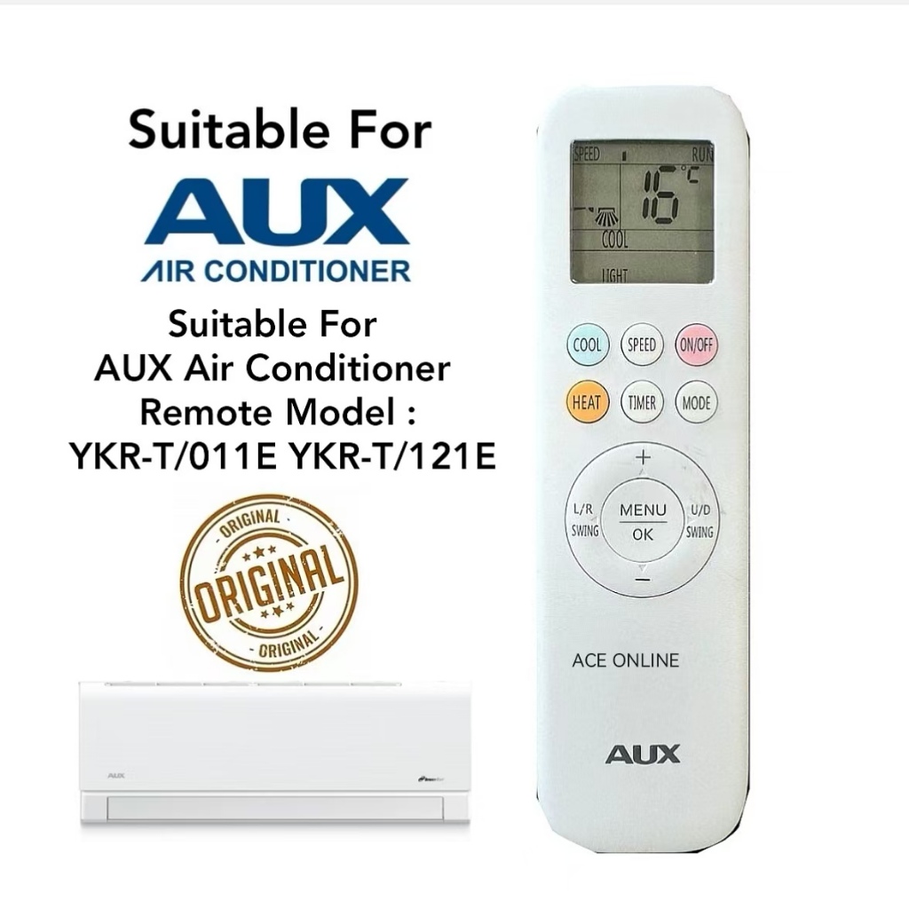 Original AUX Air Cond Aircond Air Conditioner OEM Replacement Remote Control YKR-T/011E | Shopee ...
