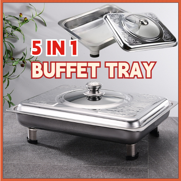 READY STOCK 5 SET BUFFET TRAY SET BUFFET EMBOSSED BUFFET FOOD TRAY FOOD ...