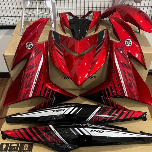 COVERSET YAMAHA Y15 V1/V2 GP SIAP STICKER MERAH PURBA/ PURPLE PURBA ...