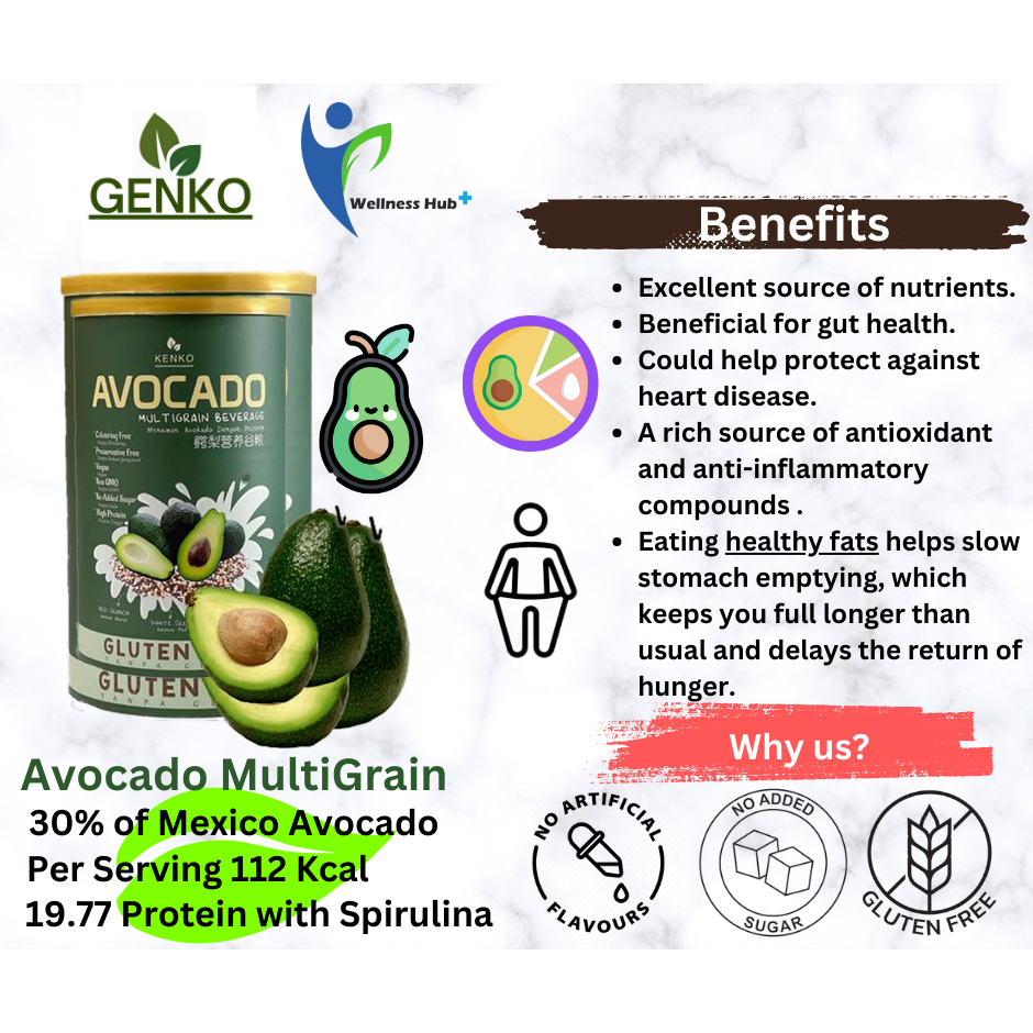 GENKO High Protein Avocado Multigrain Gluten Free Beverage 500gram (HALAL) | Shopee Malaysia