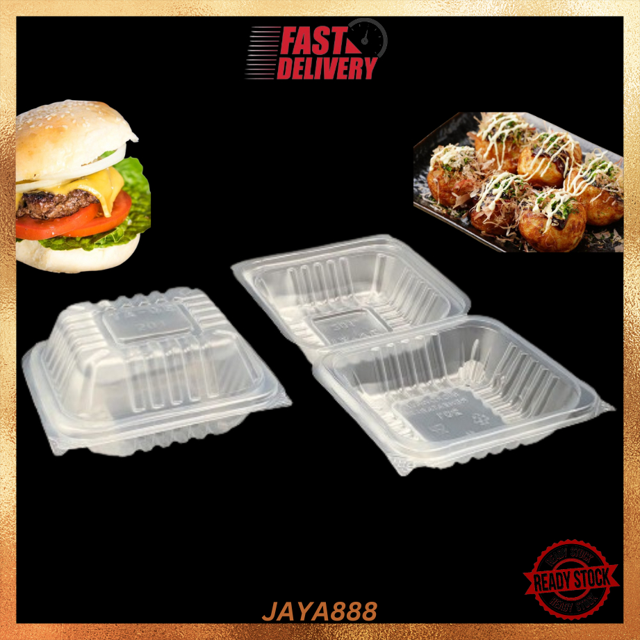 BURGER BOX / BEKAS BURGER PLASTIK /Disposable PP Burger Box with Lock ...