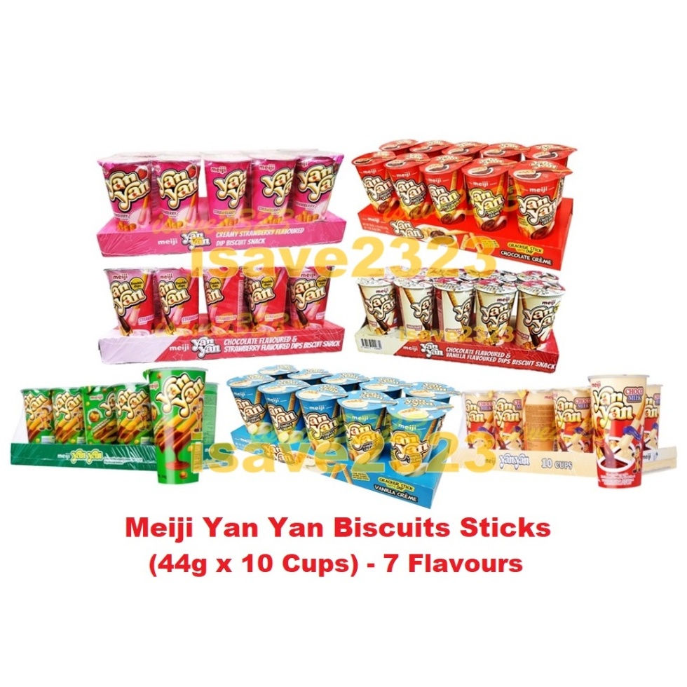 [HALAL] Meiji Yan Yan Biscuits Sticks (44g x 10cups) - 7 Flavours ...