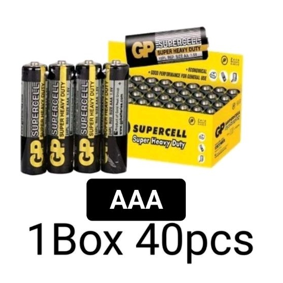 GP SUPERCELL Super Heavy Duty1.5V Battery AAA (1BOX 40pcs) | Shopee ...