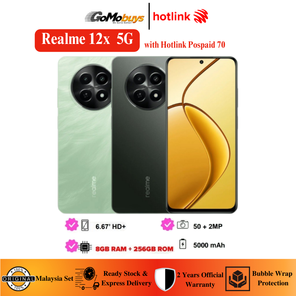 Realme 12x 5G 8GB RAM 256GB ROM Smartphone (5G Phone Rahmah) | Shopee ...