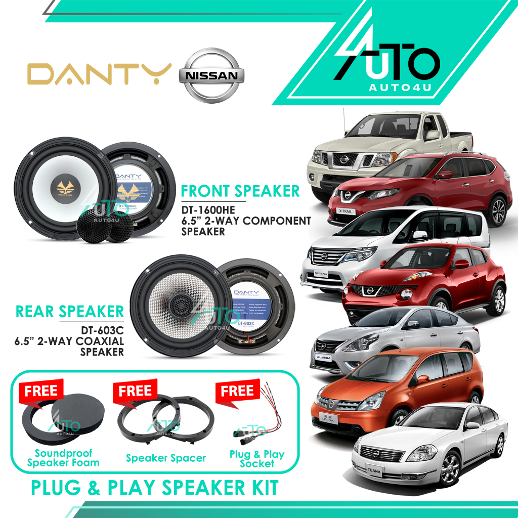 [Premium Quality] Nissan Danty Car Speaker 6.5" 2-Way Component Coaxial ...