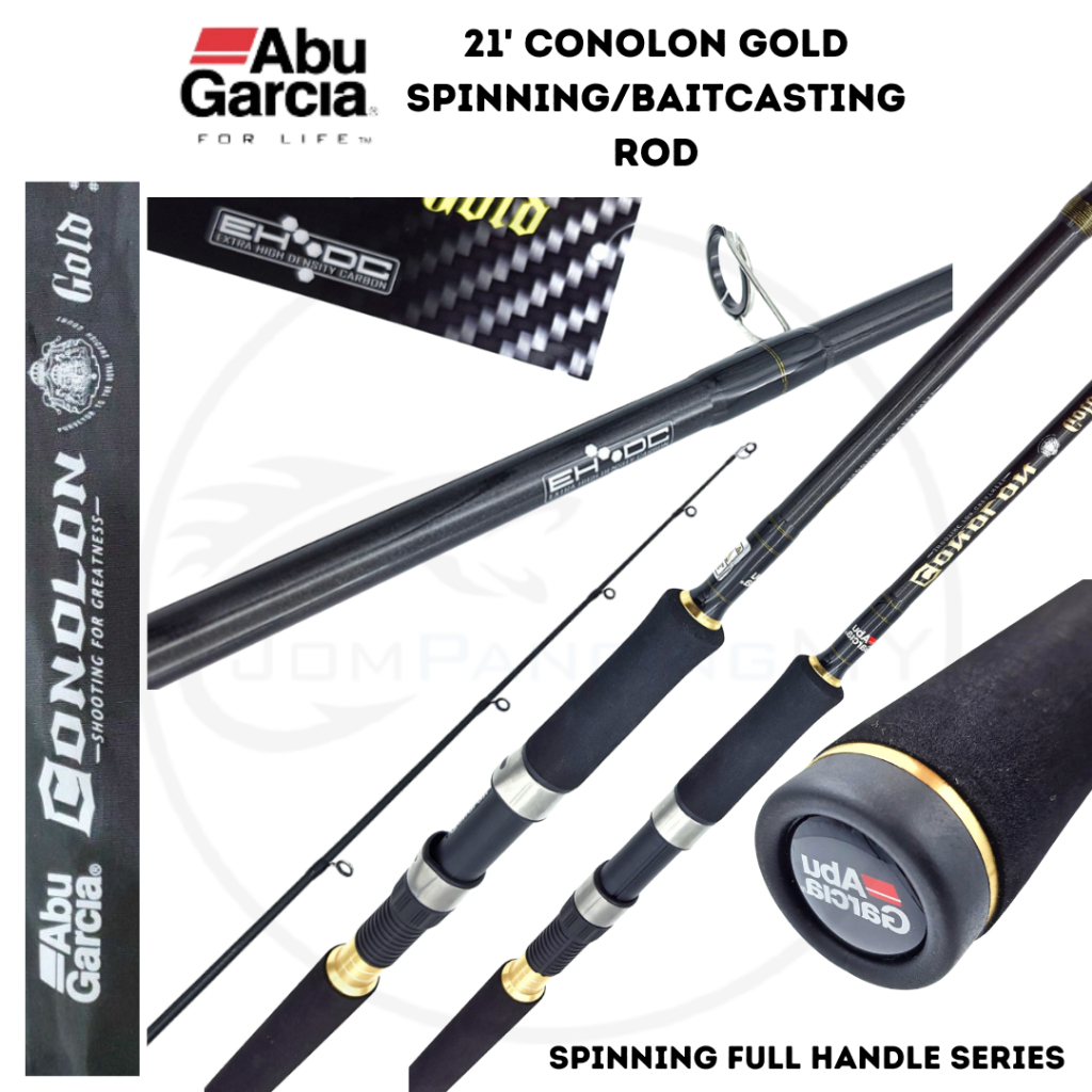 Abu Garcia 2021 Conolon Gold Spinning Baitcasting Fishing Rod Incl Hard ...
