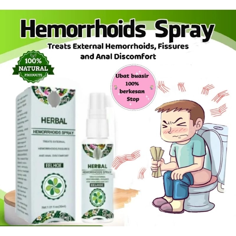 (Authentic Guarantee) 100% Natural Herbal Hemorrhoids Spray Ubat Buasir KECUT Rawat & Penawar ...