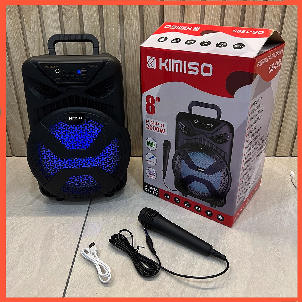 kimiso QS-1805 / QS-1806 With Micphone 8 Inch portable super bass ...