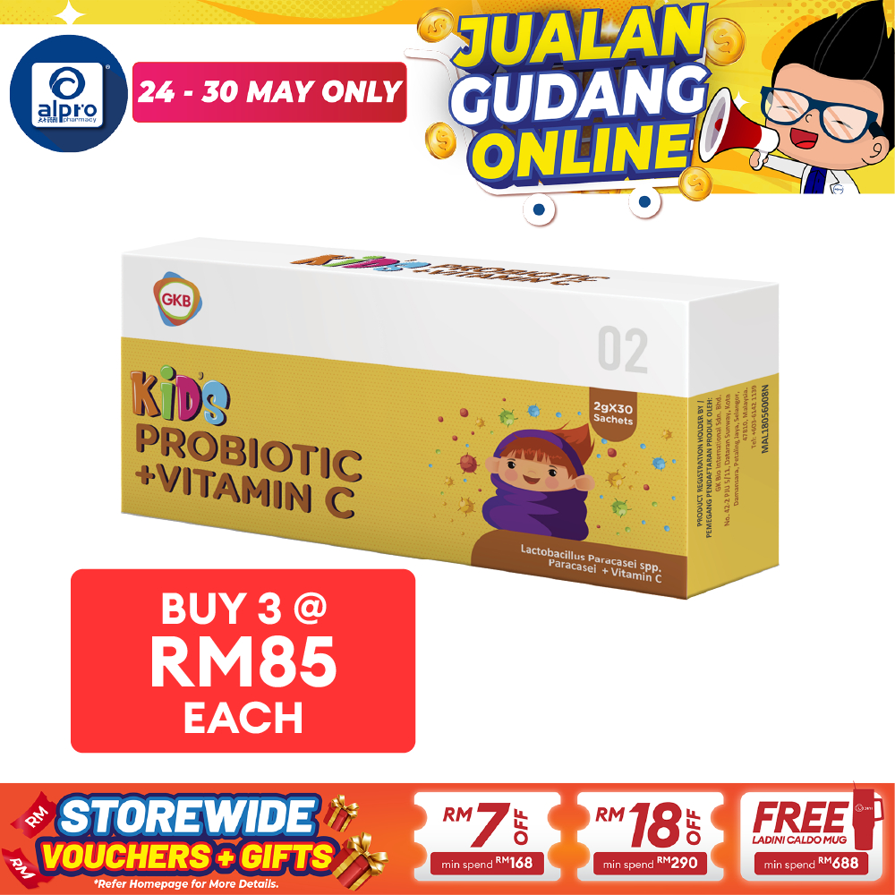 GKB Kids Probiotic+Vitamin C For Your Child's Immunity (30's) | Shopee ...