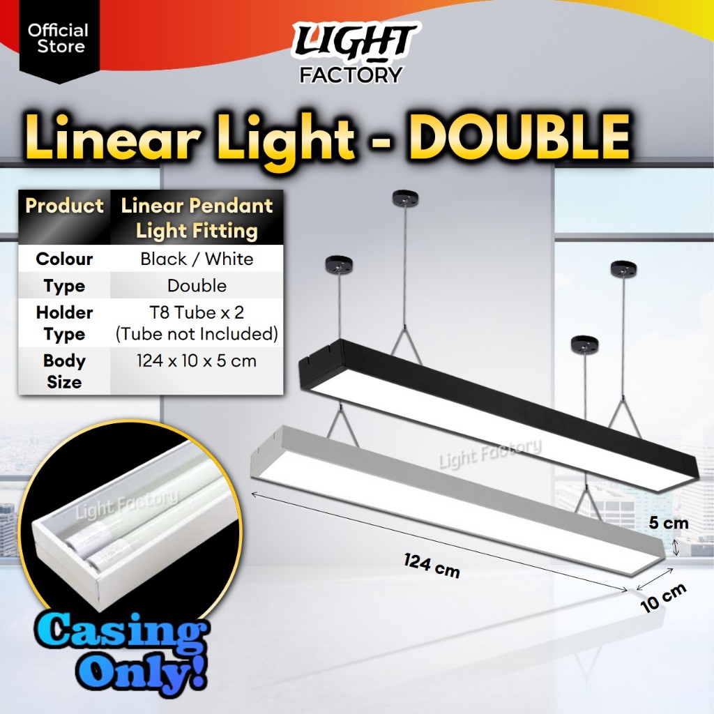 Office Pendant Light 4FT LED T8 Linear Light Casing Kalimantang Tube Fitting Ceiling Wall ...