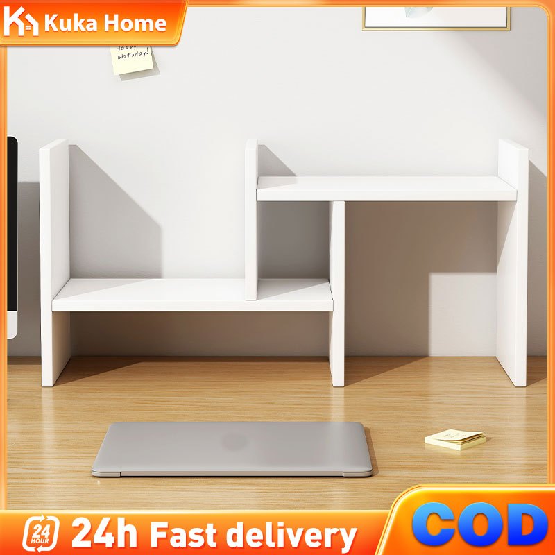 🎀Desktop Shelf Office Home Bookrack Adjustable Expandable Frame Rak ...