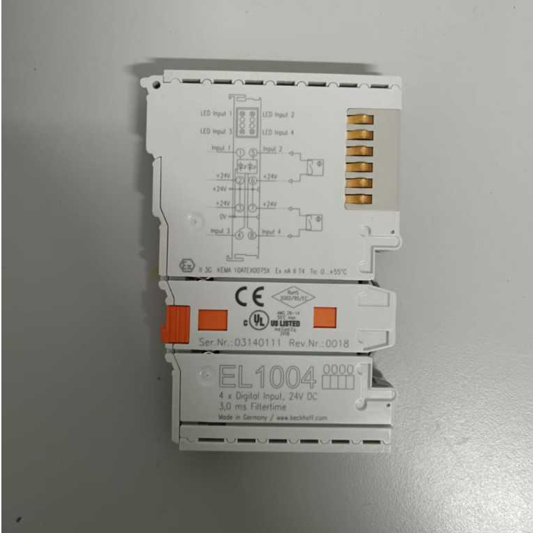 ETHERCAT TERMINAL, 4-CHANNEL DIGITAL INPUT, 24 V DC, 3 MS (EL1004) (No Original Box) Consider ...