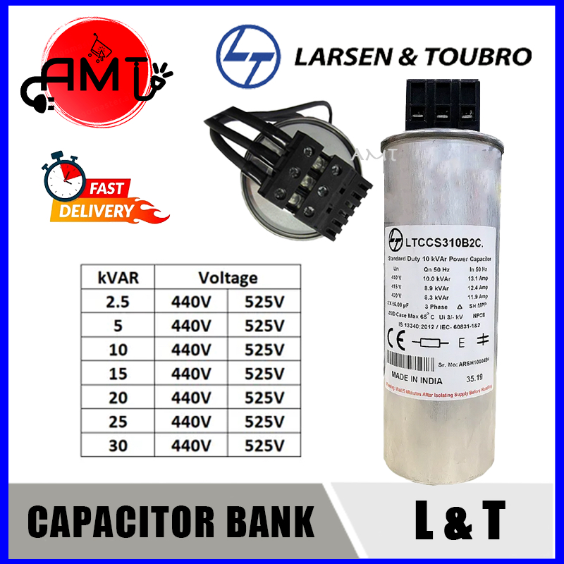L&T CAPACITOR BANK 440V 525V 2.5KVAR 5KVAR 10KVAR 15KVAR 20KVAR 25KVAR 30KVAR | Shopee Malaysia