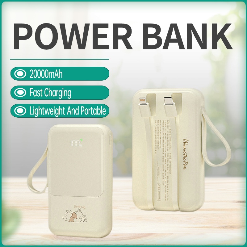 Disney 20000mAh Full Capacity PowerBank With 2 Cable Dual USB Portable ...