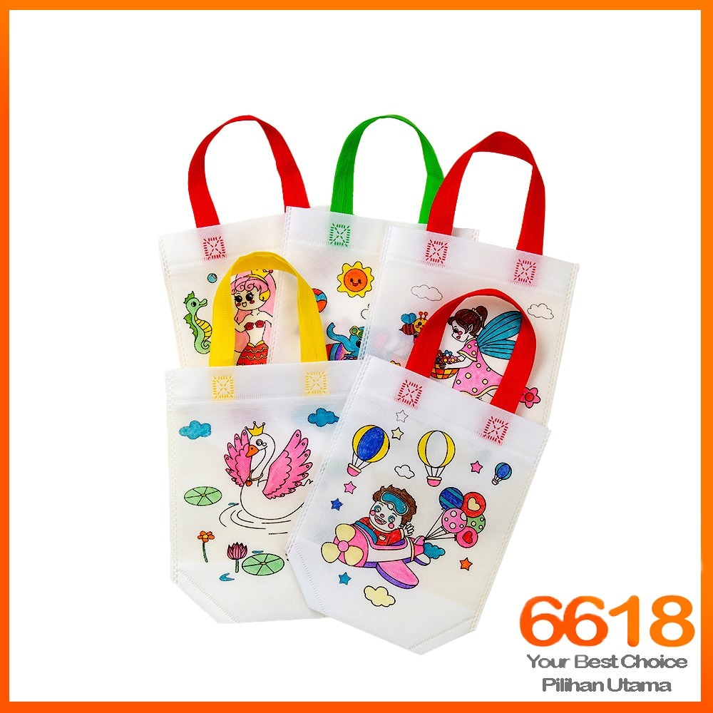 Beg Doodle DIY Beg Hadiah Mewarna Dilukis Comel Kartun Dengan Tangan ...