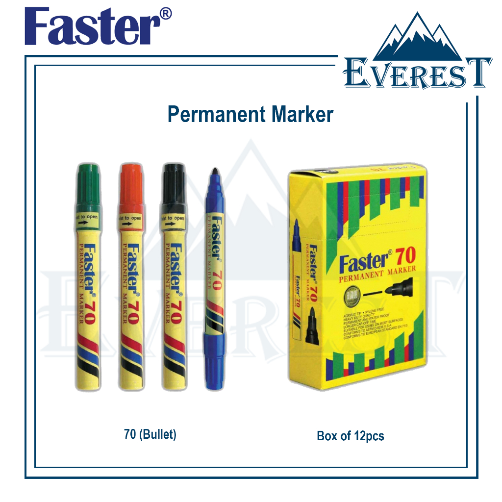 [EVE] Faster 70 / Faster 90 Permanent Marker Pen (1Box) | Shopee Malaysia
