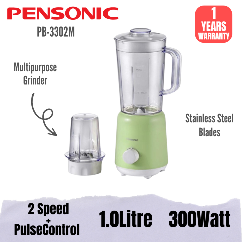 Pensonic 1L Blender With Grinder PB-3302M | Blender Kering Pensonic ...