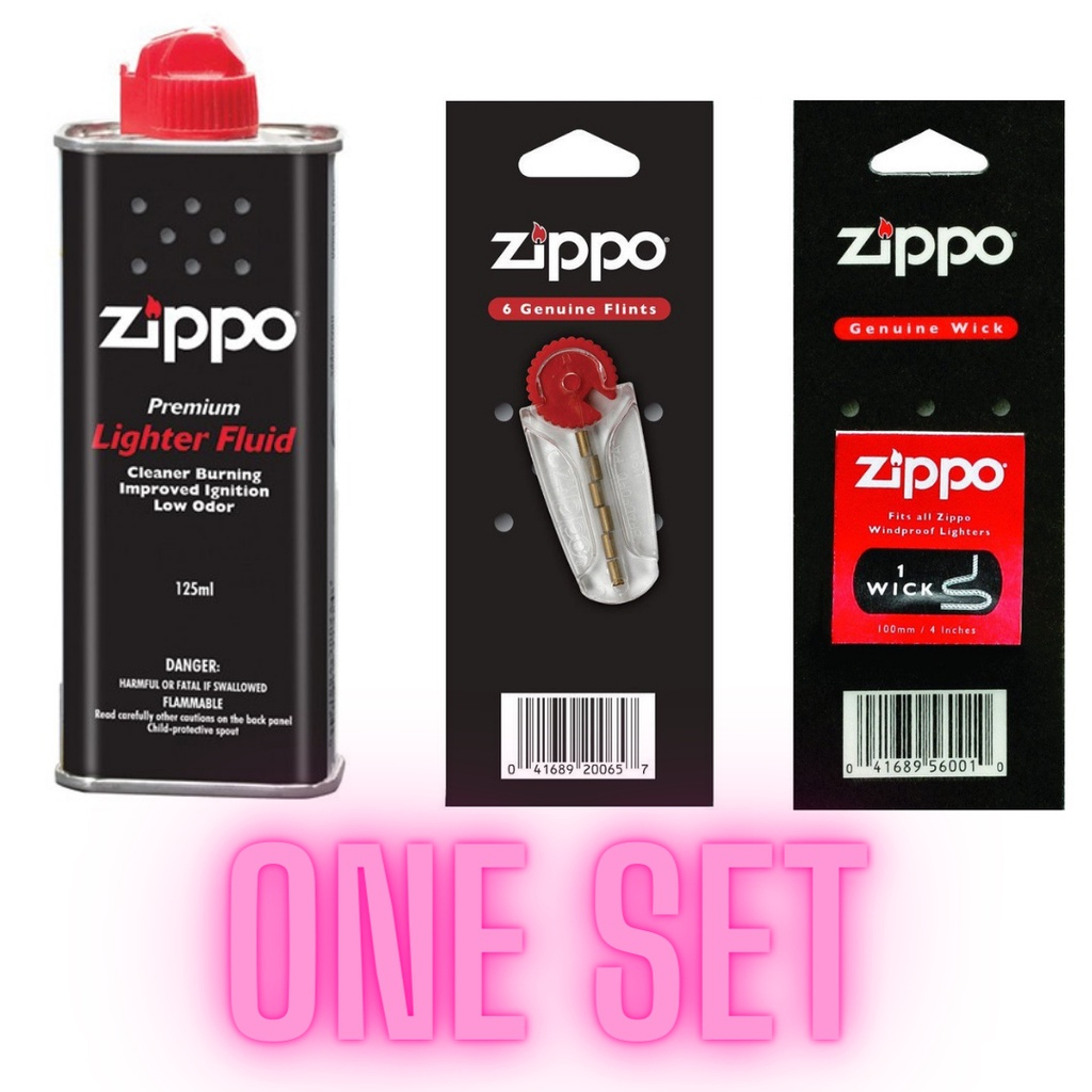 Zippo Replacement Kits(Zippo Fluid + Flint + Wick Set) | Shopee Malaysia