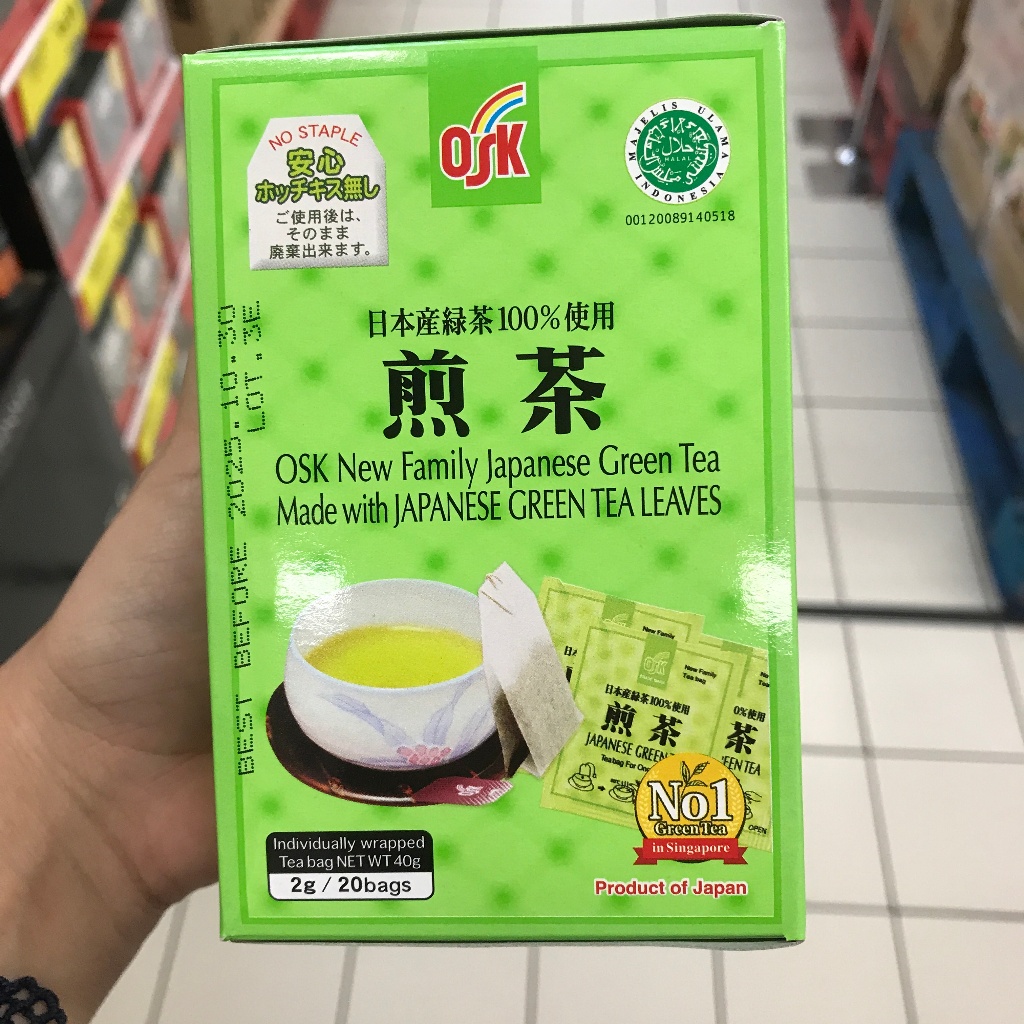 Osk Japanese Green Tea 煎茶 Made with Japanese Green Tea Leaves 采用100%日本绿茶制成 20s X 2g Halal ...