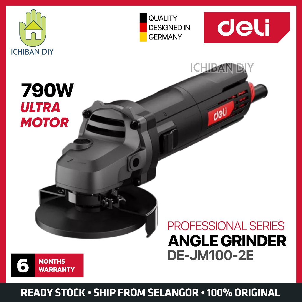 DELI 790W Angle Grinder DE-JM100-2E Ultra Motor M10 Professional Series ...