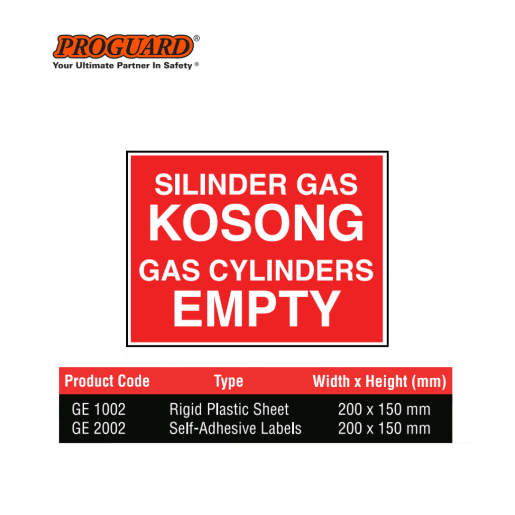Gas Cylinders Empty Indoor Outdoor Cylinder Storage Safety Sign Plastic ...