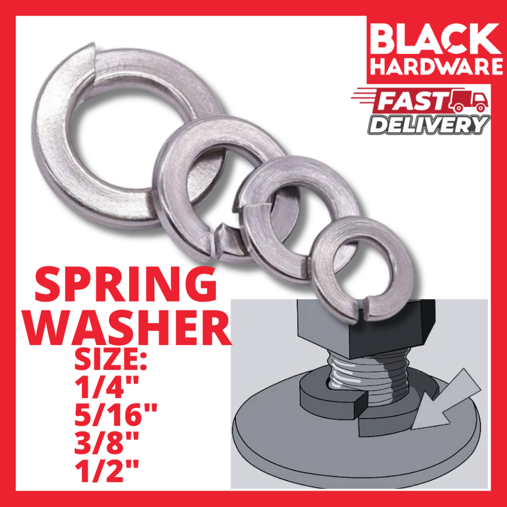 Black Hardware Spring Washer Skru Bolt And Nut Washer Nut Bolt Nut LOck ...