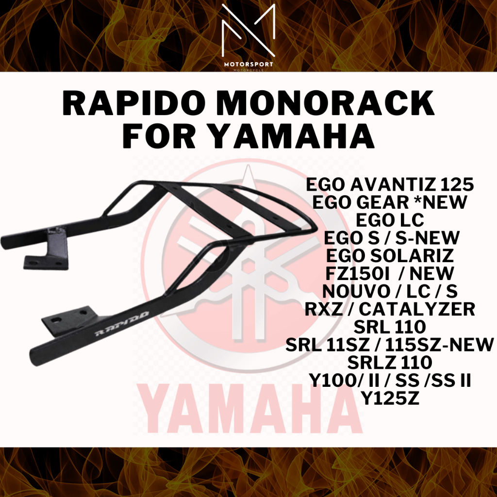 RAPIDO MONORACK For Yamaha Motorcycle Rack Box Motorsikal Rack Kaki ...