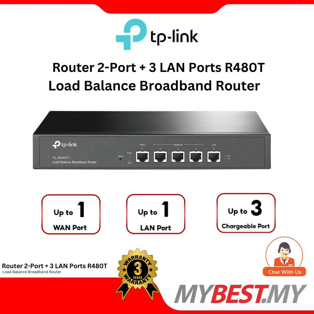 TP-LINK TL-R480T MULTI WAN DESKTOP LOAD BALANCE BROADBAND ROUTER ...