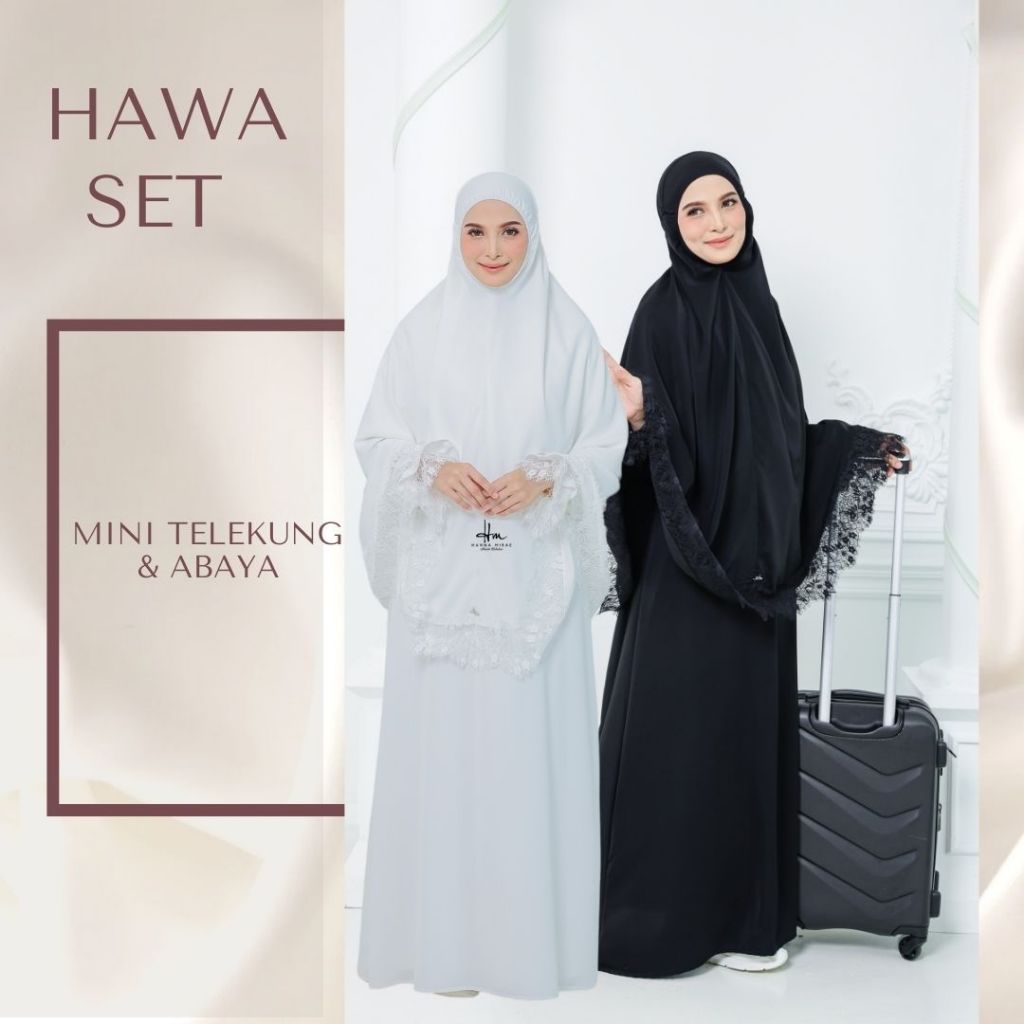 [SET HAWA] Hanna Mirae Umrah/Haji Set Telekung Mini + Abaya | Shopee Malaysia