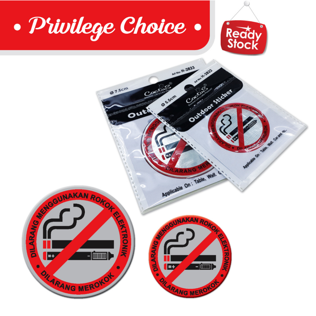 Round Shape No Smoking No Vaping Sticker / E-hailing No Smoking No ...