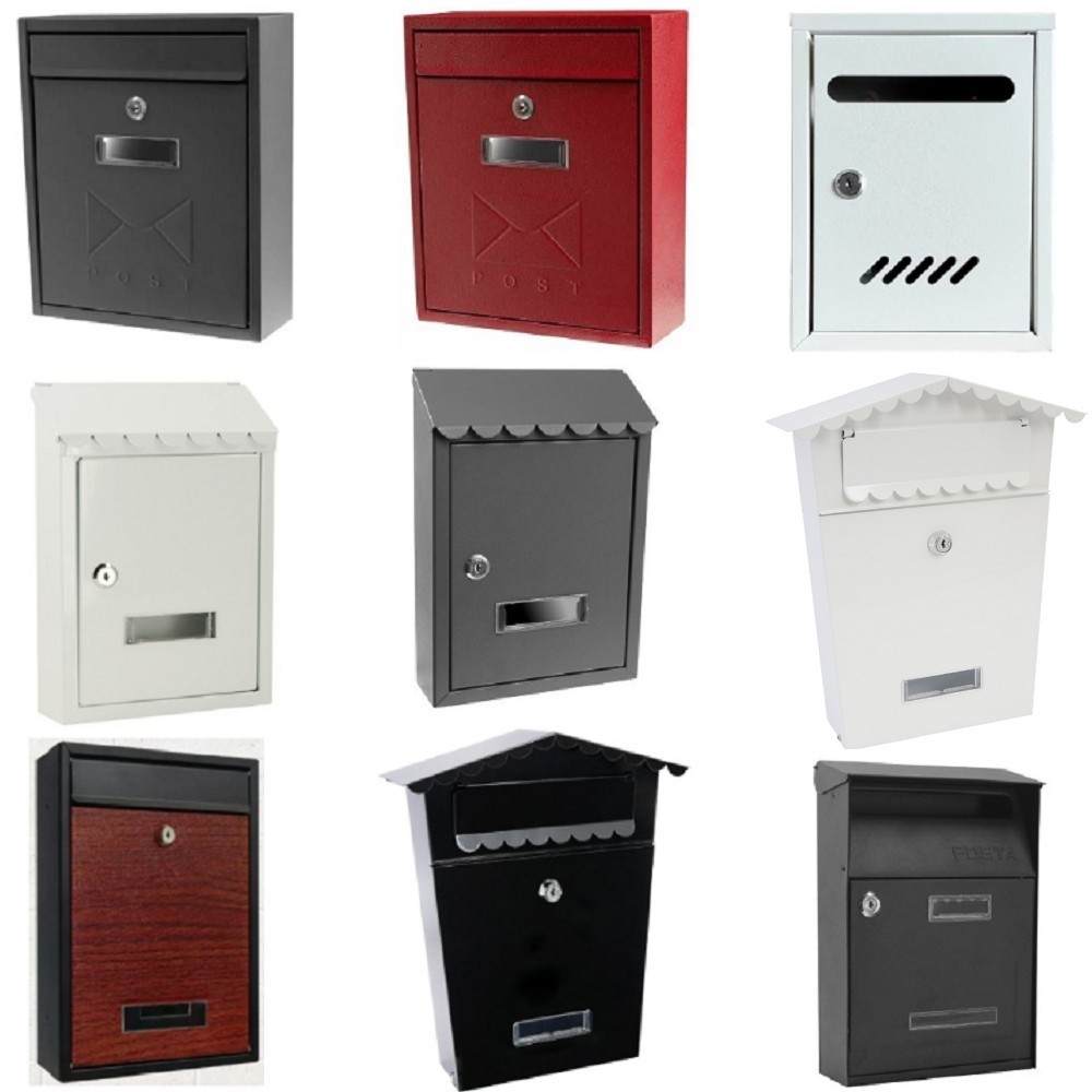 TRENY Coated Letter Box Outdoor Mailbox, Backless Wall-Mounted Mailbox ...