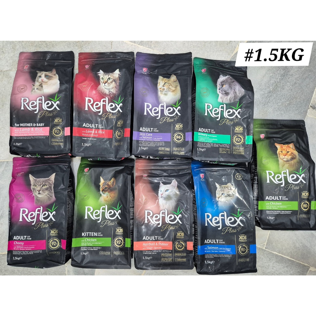 Reflex Plus Cat Food 1.5kg Original Pack Makanan Kucing Lider | Shopee ...