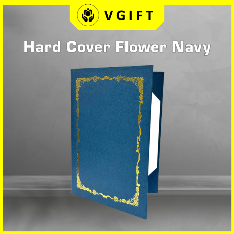 A4 Certificate Holder Hard Cover with Gold Border Card Board Folder ...
