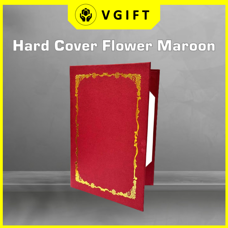 [KL SELLER] A4 Certificate Holder Hard Cover with Gold Border Card ...